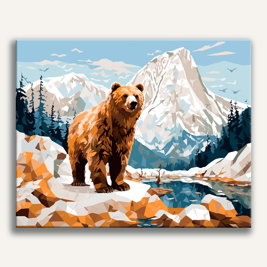 Grizzly Mountain Solitude – Paint by Numbers Kits