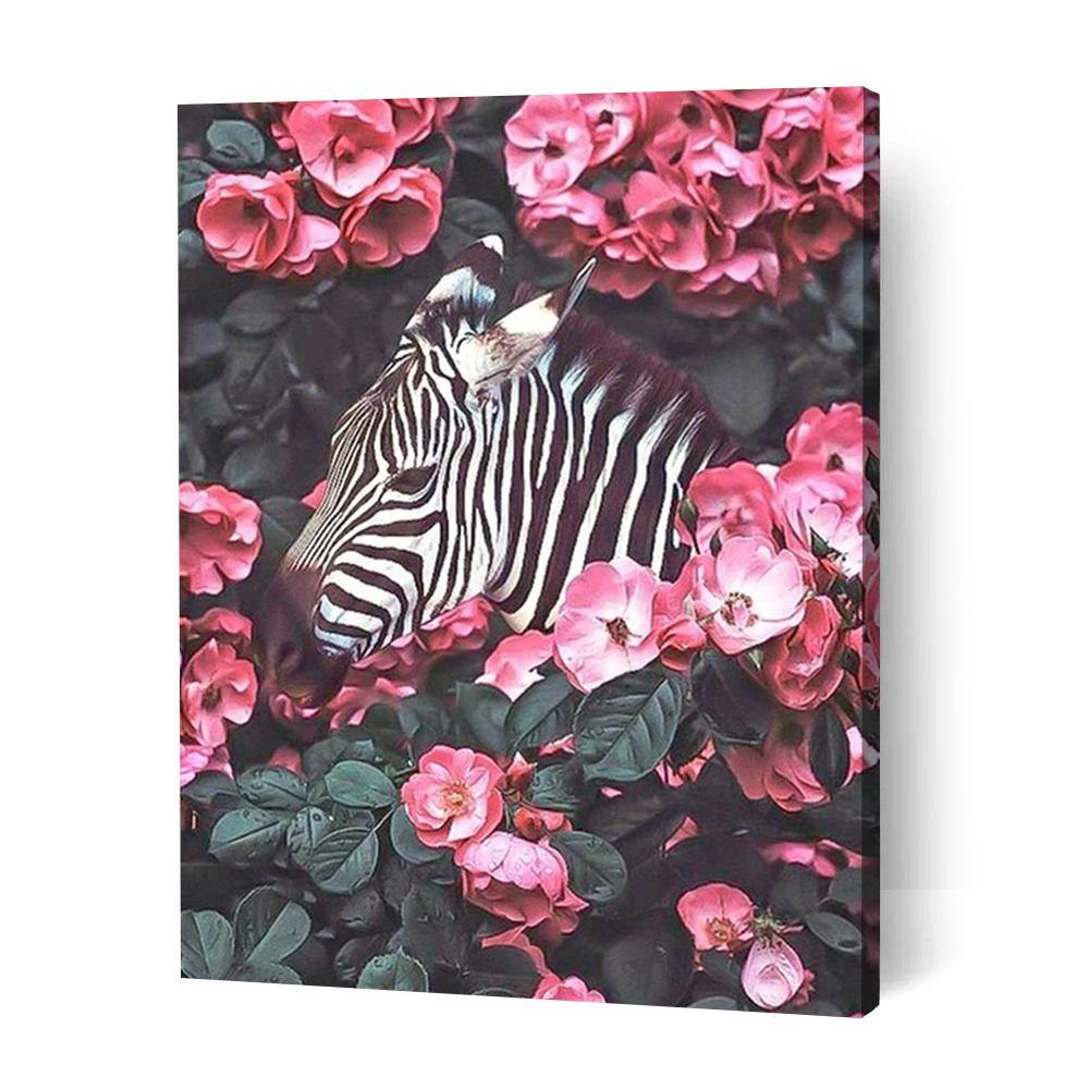 Order Floral Zebra Paint by Numbers Kits | Australia