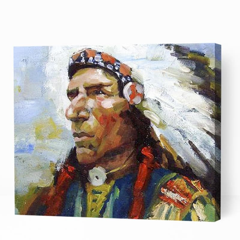 Order American Indian Tribal Chief Paint by Numbers Kits | Australia