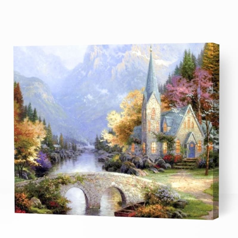 Order Beautiful Cottage in Mountains Paint by Numbers Kits | Australia
