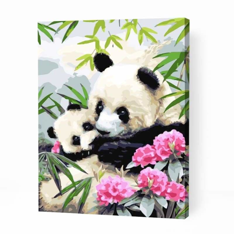Order Cute Pandas in Garden Paint by Numbers Kits | Australia