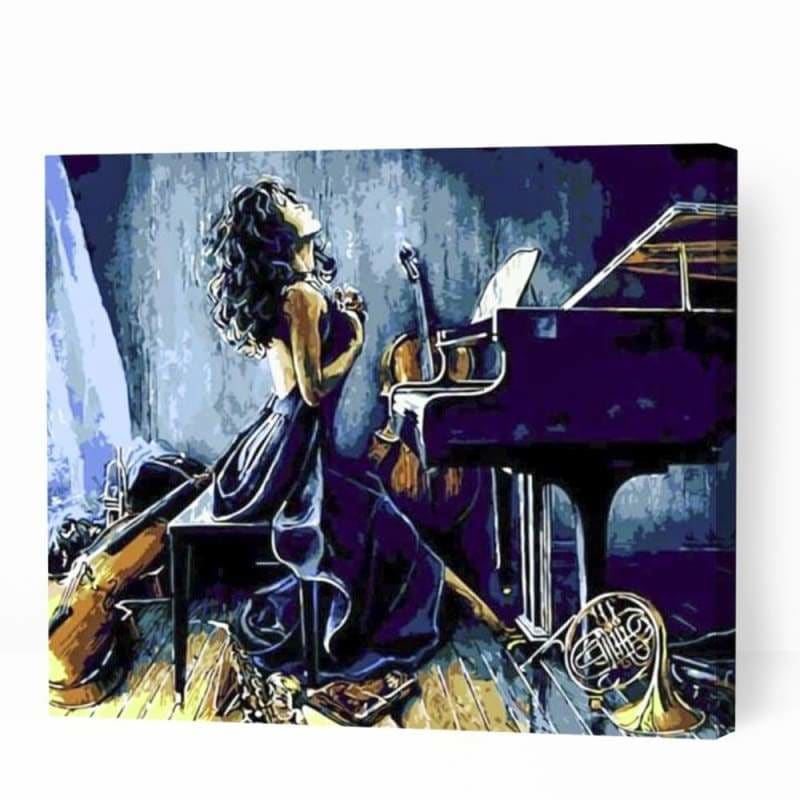 Order Female Musician with Piano Paint by Numbers Kits | Australia