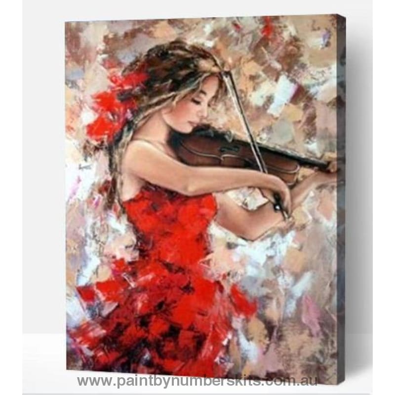 Buy Lady In Red Plays The Violin Paint by Numbers Kits | Australia