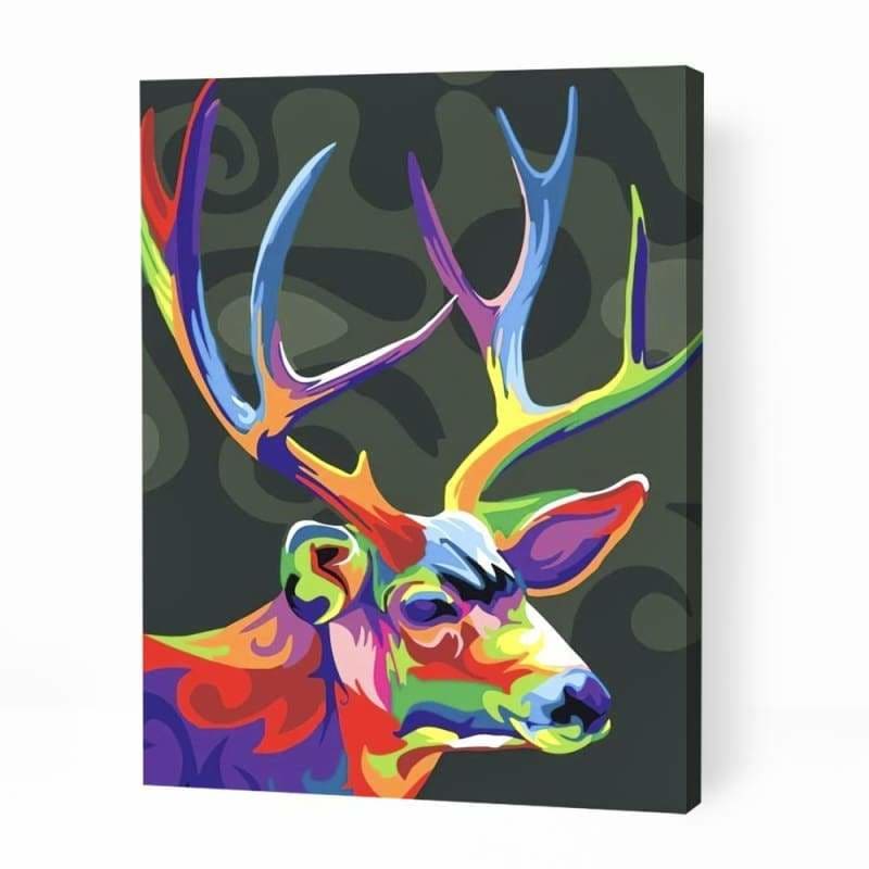 Order Multicolor Deer with Antlers Paint by Numbers Kits | Australia