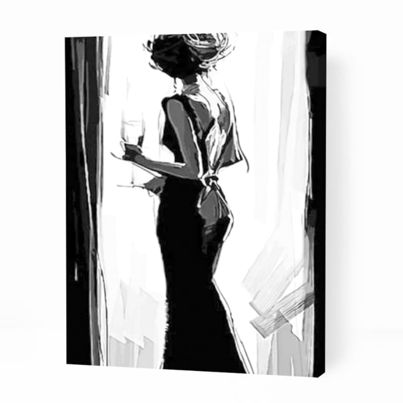 Order Woman in Black Dress Paint by Numbers Kits | Australia